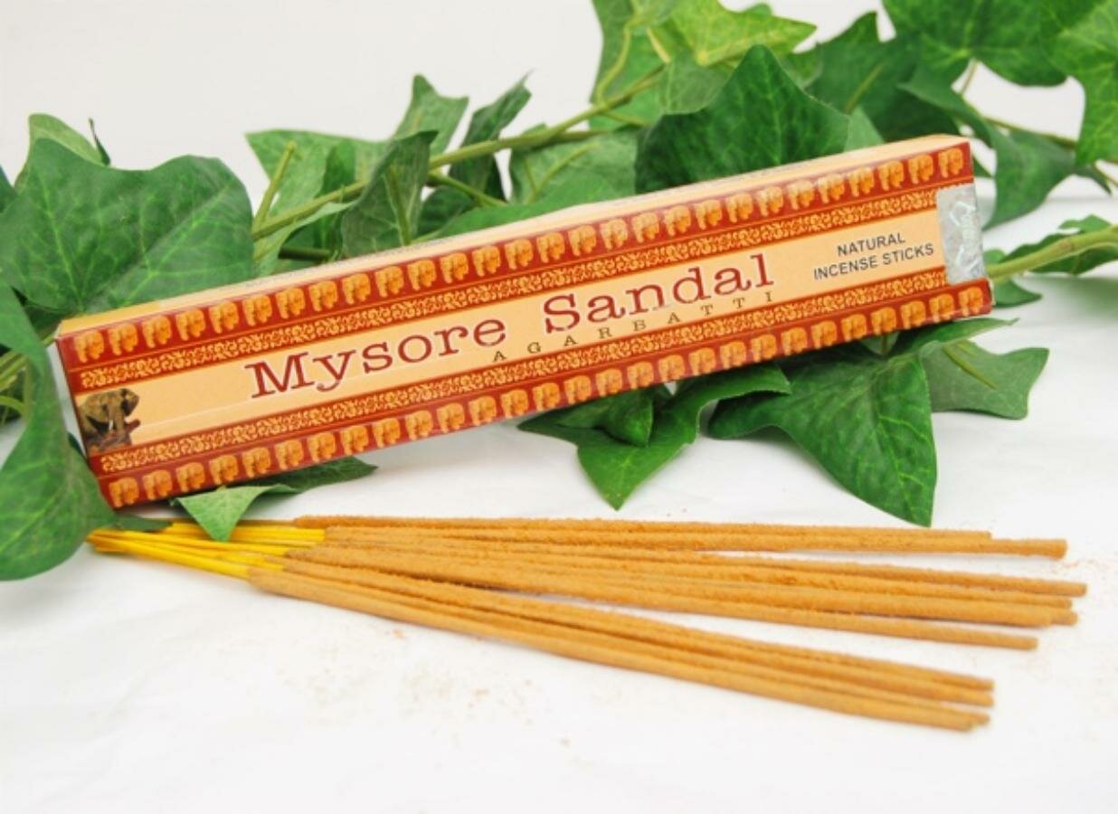 MYSORE SANDAL AGARBATTI Natural Incense Stiks (майсор сандал агарбатти Натуральные индийские благовония), 15 г.