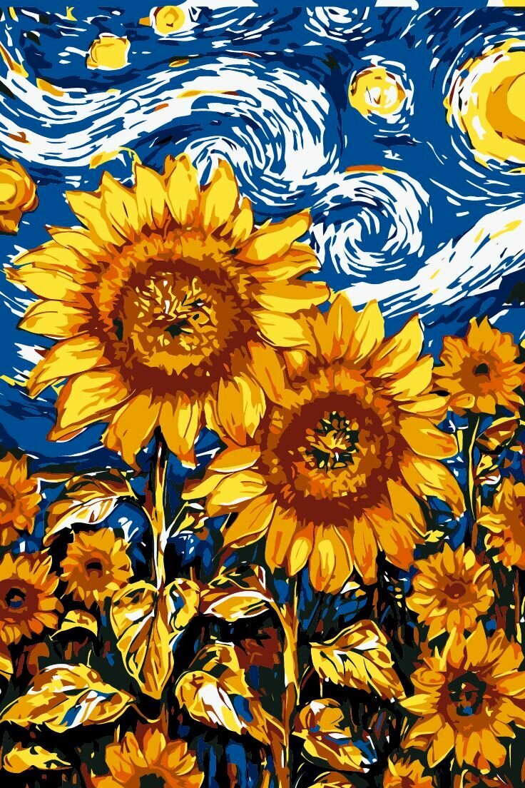 Детская картина по номерам МТ348 "Подсолнухи" 20x30