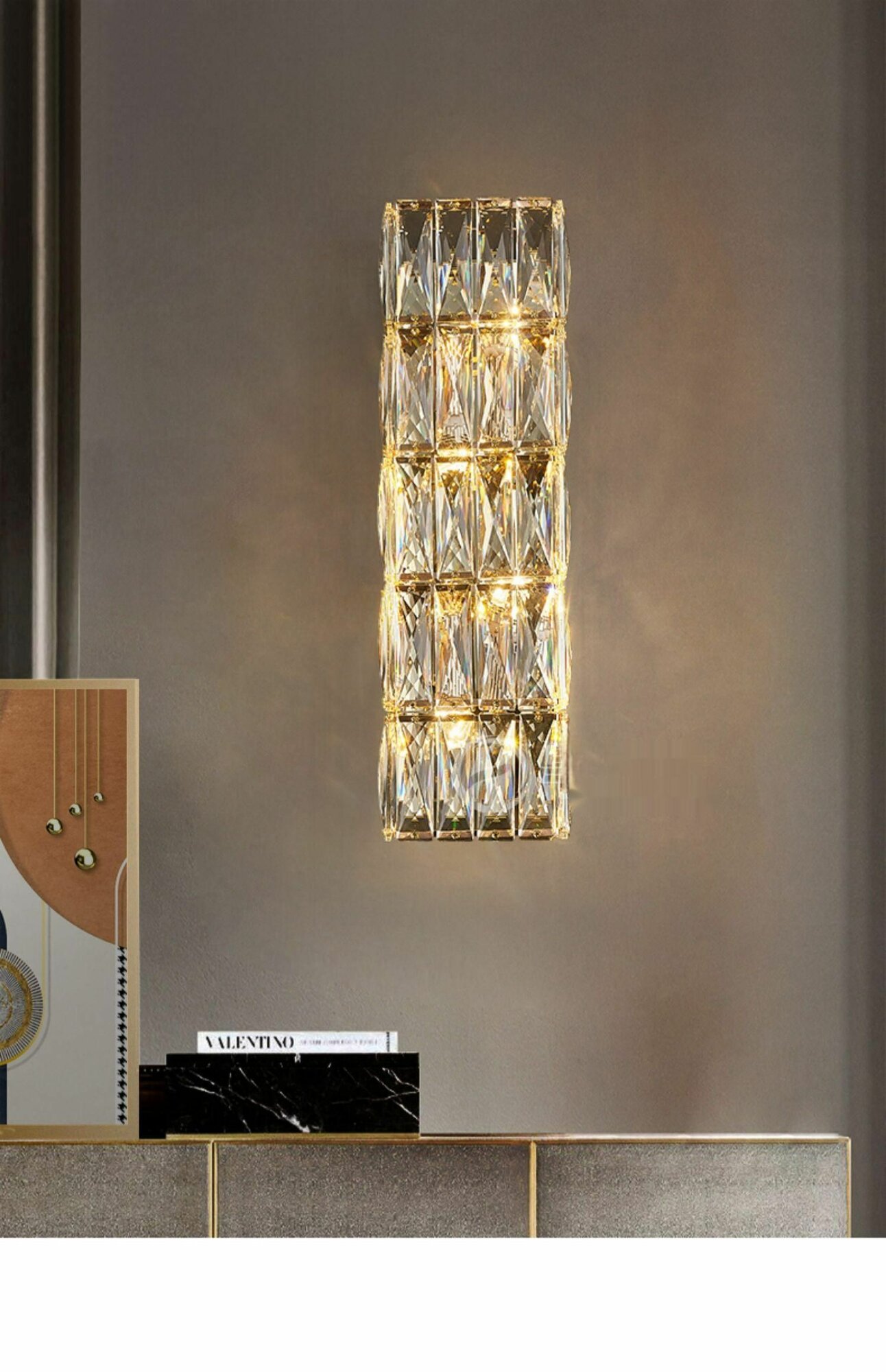 Настенный светильник HJ030-2 Cassina Бра Cветодиодный настенный Cветильник Кристалл K9 Золото E14 500mmX14mm 1шт