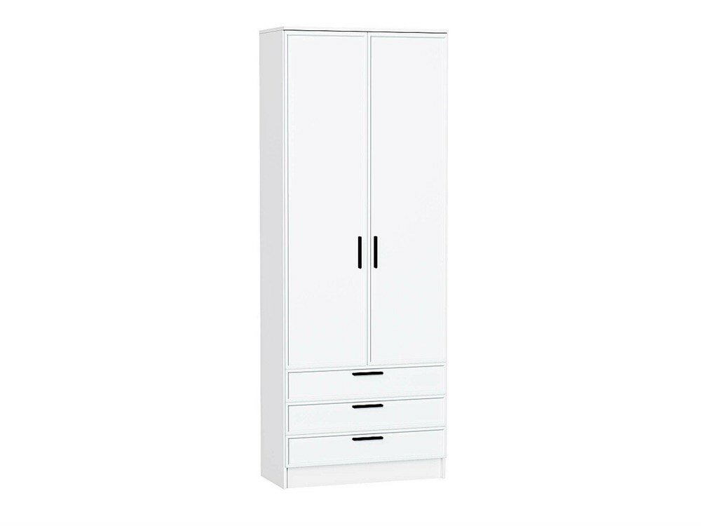 VVT Шкаф двухстворчатый Стиль ШК-803 с ящиками Белый, White Silk, Фрейм