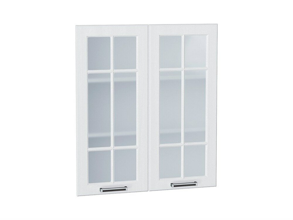 VVT Фасад Комплект фасадов Прага со стеклом для каркаса Ф-55Н В809 Белое дерево, МДФ/Стекло Белое дерево, 916*792*16