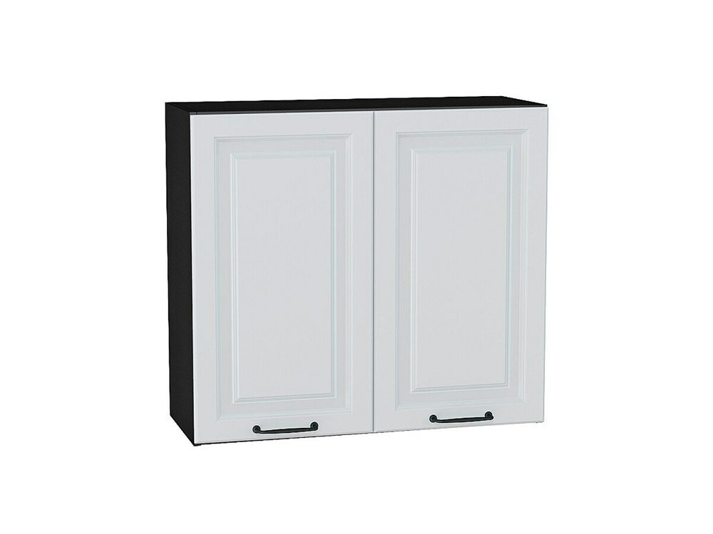 VVT Кухонный Шкаф верхний с 2-мя дверцами Ницца Graphite, Blanco, 720, 800, каркас ЛДСП Graphite, фасад МДФ Blanco, 716*800*318