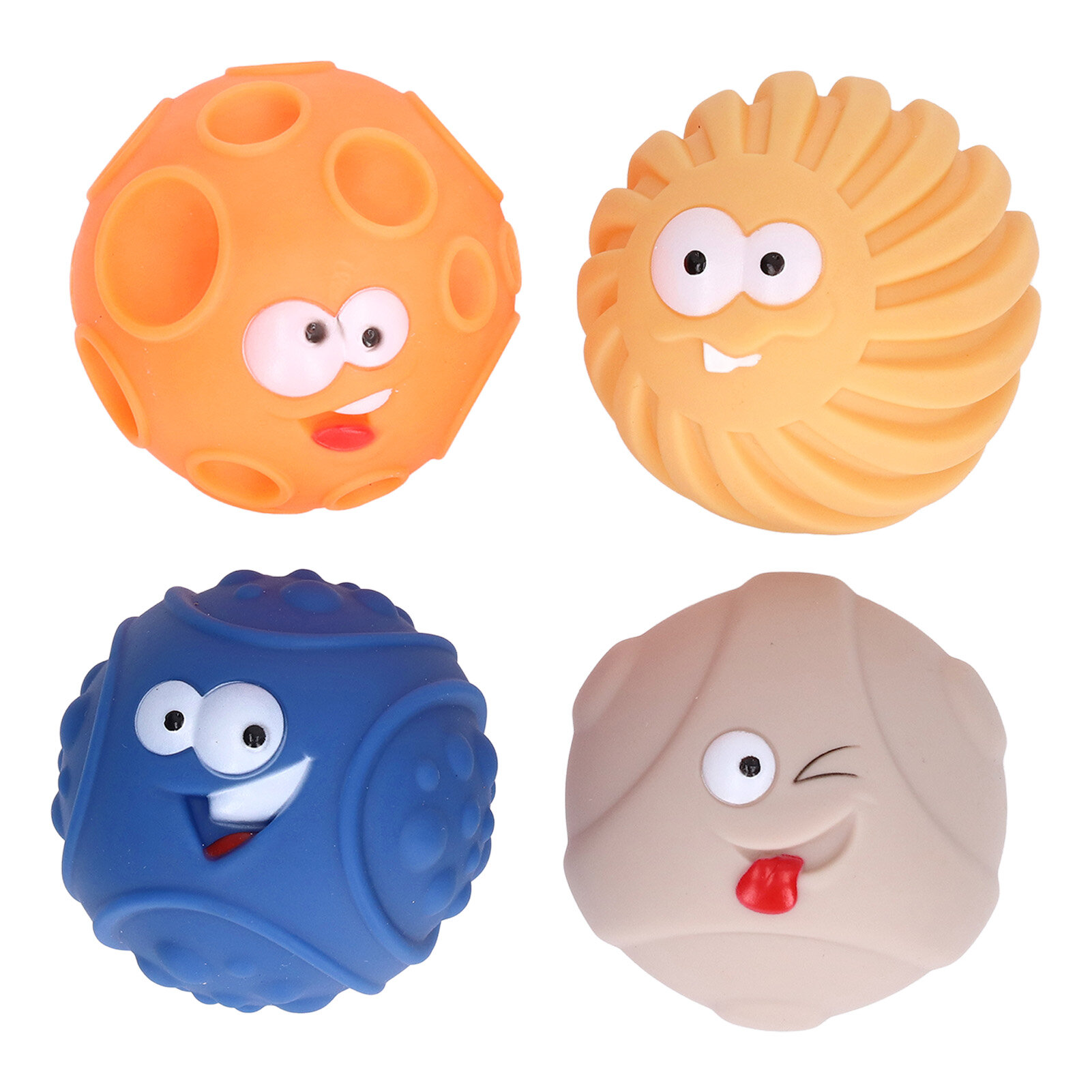 4pcs Sensory Balls Multi PVC Hand Catching Toys for 6 to 12 Months Baby Infant