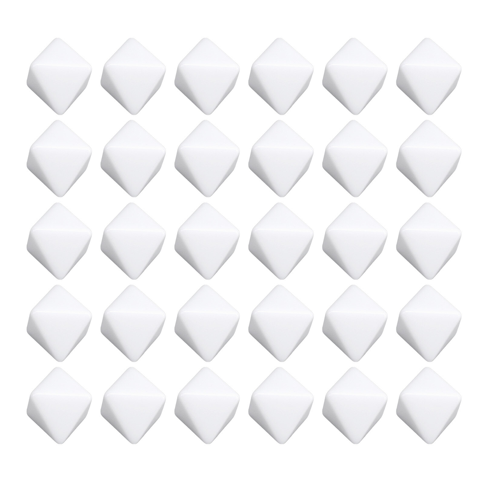 30 шт. 8-гранных пустых белых кубиков для настольных игр, обучающие пластиковые многофункциональные кубики для самостоятельной игры