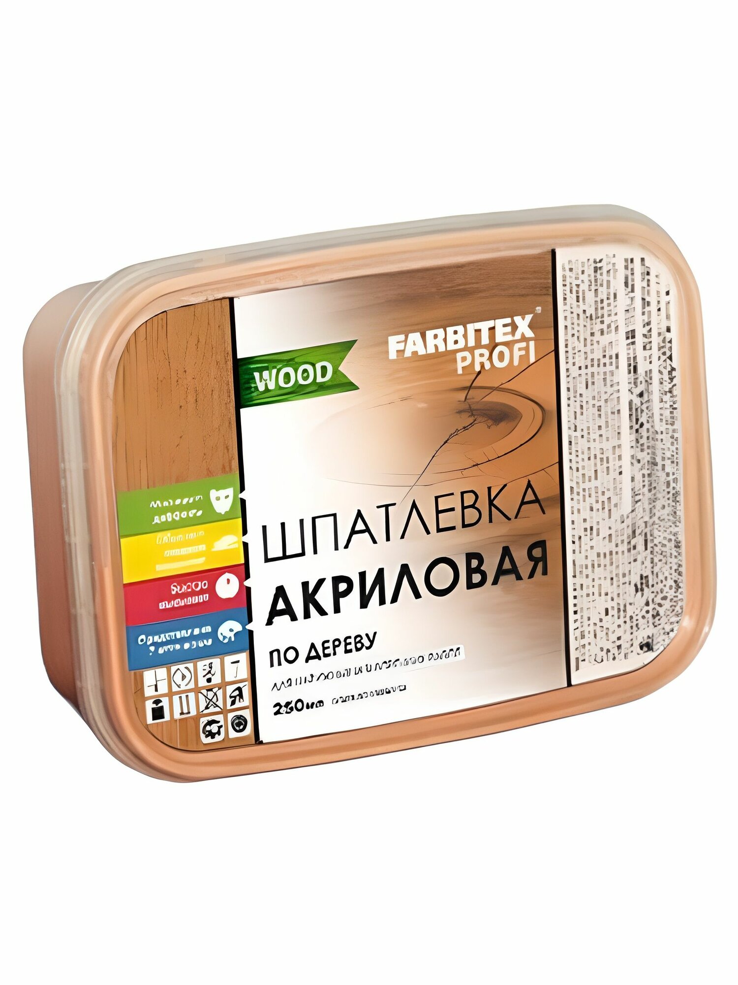 Шпатлевка акриловая по дереву орех (0.4 кг/0,25 л) FARBITEX профи WOOD
