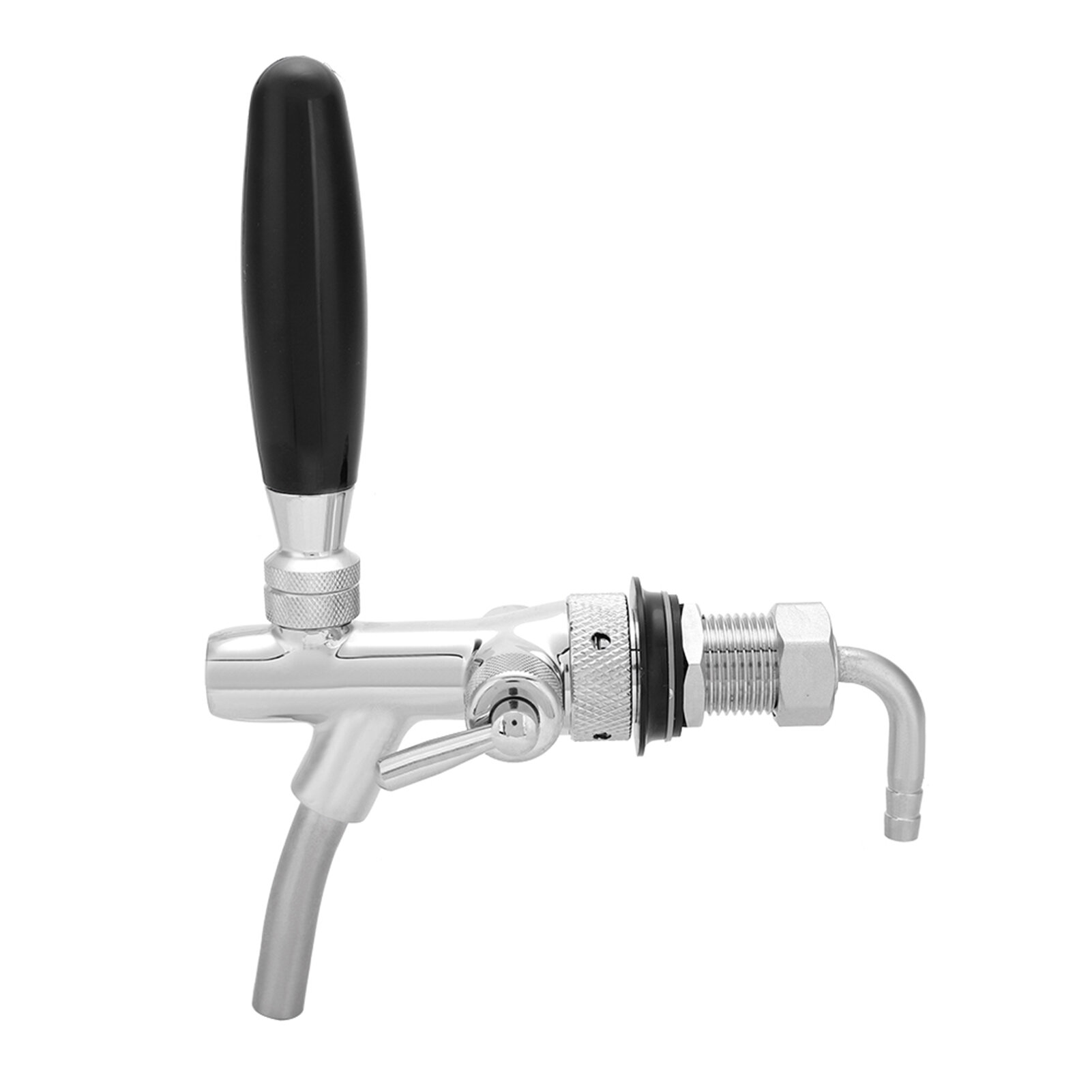 Кран для разлива пива регулируемый из нержавеющей стали с хромированием G5/8 для домашнего бара (Серебристый), материал медь, обработка поверхности хромирование, вес approx.706g~714g/24.9oz~25.19oz