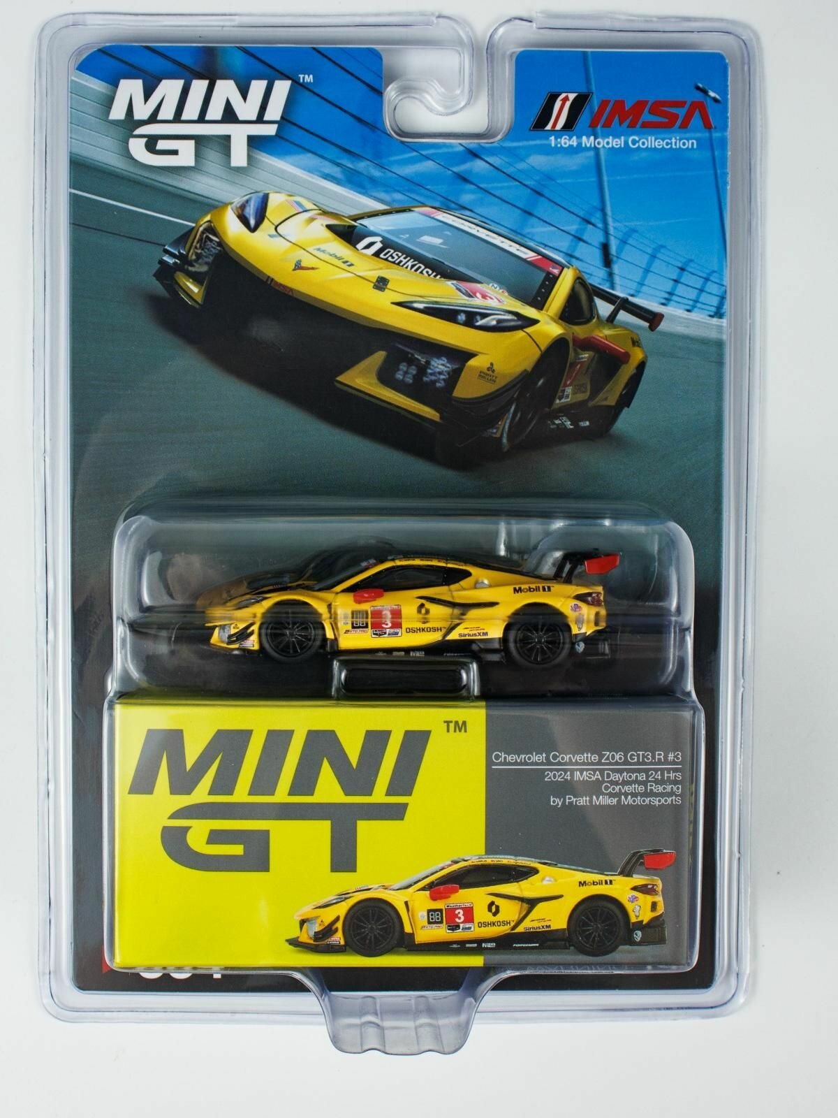 Машинка Mini GT 1/64 minigt854-BL Chevrolet Corvette Z06 GT3. R #3 2024 IMSA Daytona Blister Packaging Die-cast Alloy Car Model Collection Toy Gift