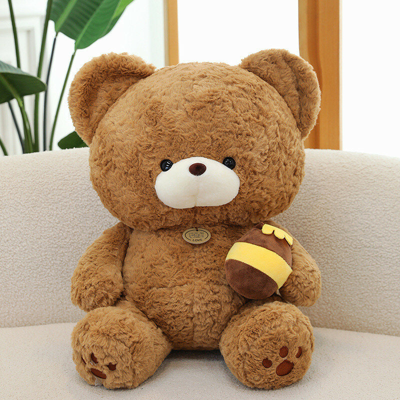 Sweet honey pot bear plush toy with short fur for kids ideal for relaxation and fun