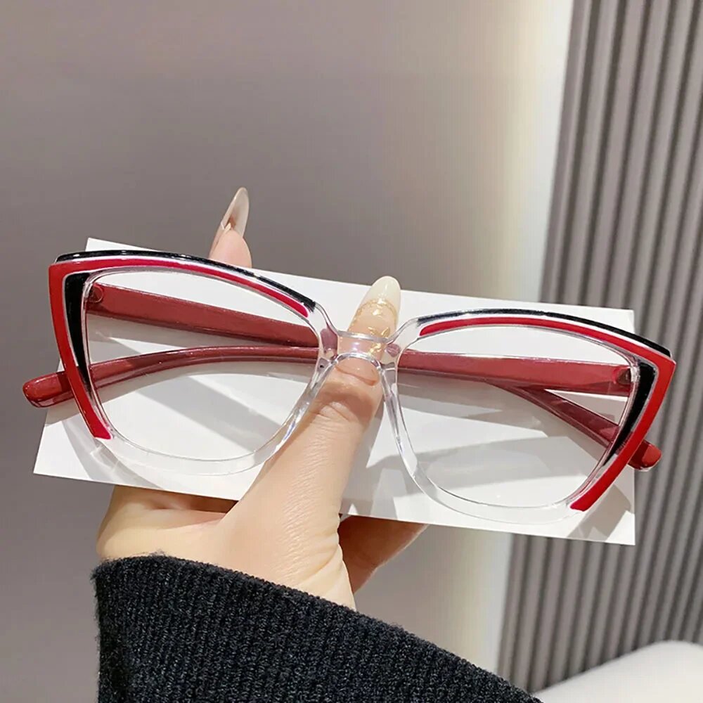 Очки для чтения кошачий глаз Black Red +2.0