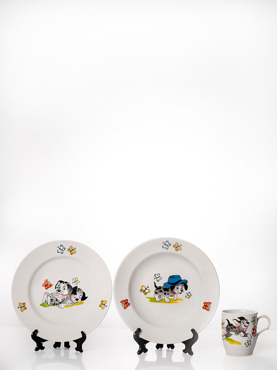 Набор детской посуды "Озорные щенки" 3пр. (в подарочной упаковке)