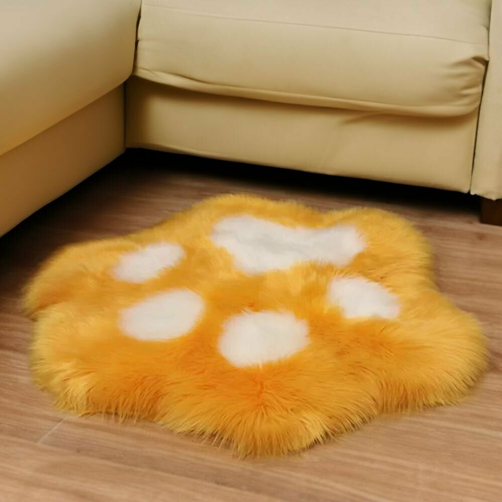 Ковер, не скользящий по полу, в форме медвежьей лапы, мягкий и удобный, плюшевый, можно использовать для украшения спальни гостиной детской комнаты 45x45CM ZH