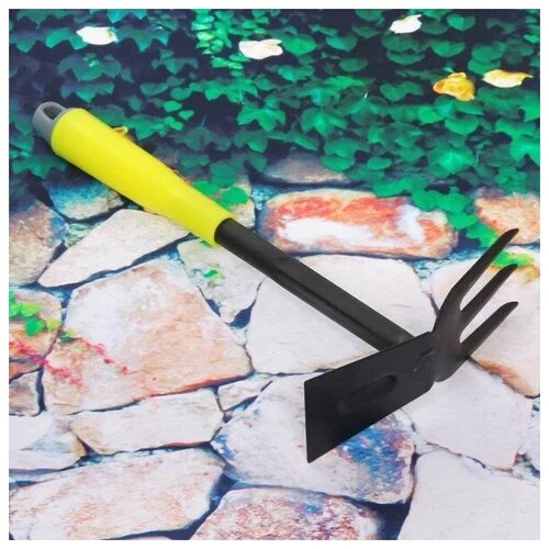 Мотыга садовая с черенком комбинированная "Гарден" 32см пластиковая ручка ДоброСад