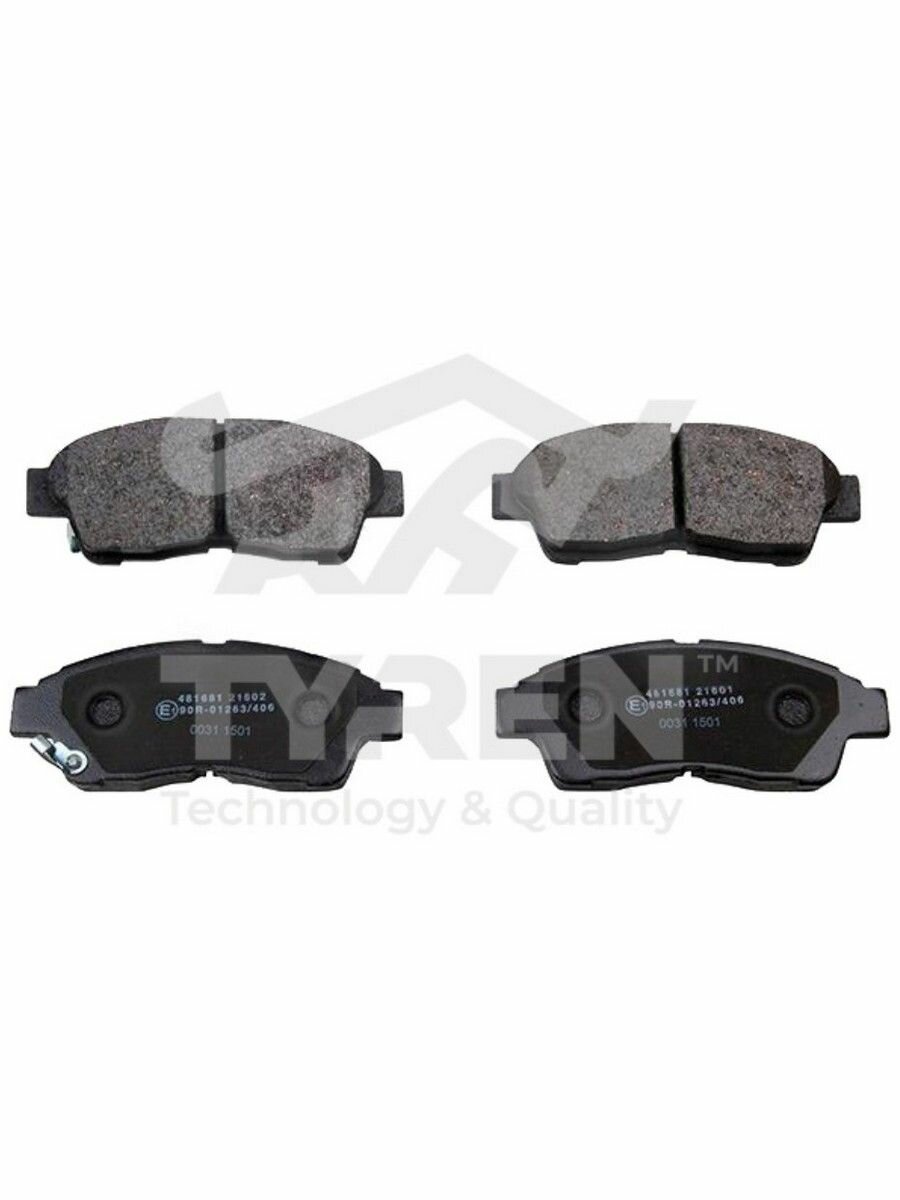 Колодки тормозные дисковые передние для а/м TOYOTA Camry, Corolla, RAV4, TYREN TYR1218621