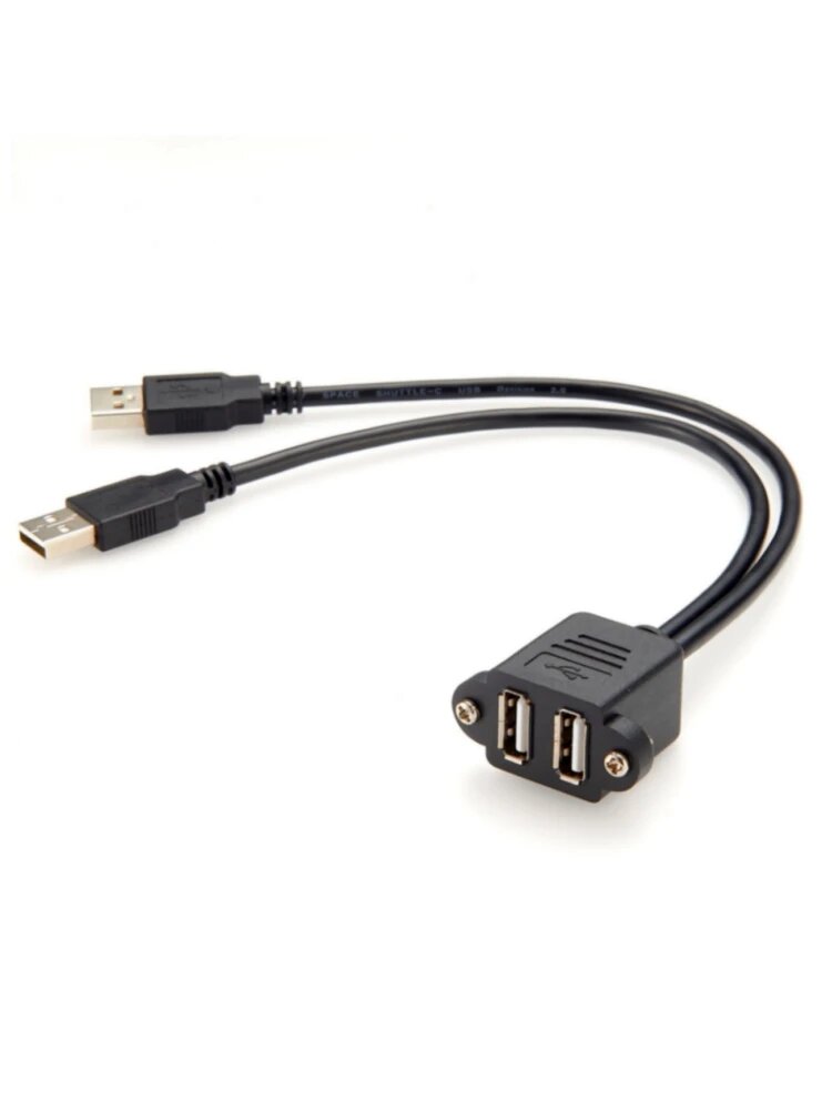 USB 2.0 удлинитель "папа-мама" 0.3м, с креплением
