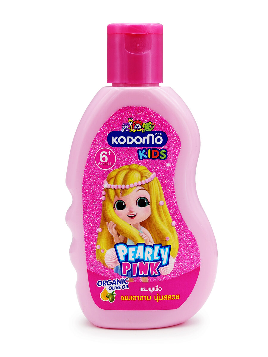 LION Шампунь детский для волос и тела с органическим оливковым маслом Kodomo Pearly Pink, 200 мл