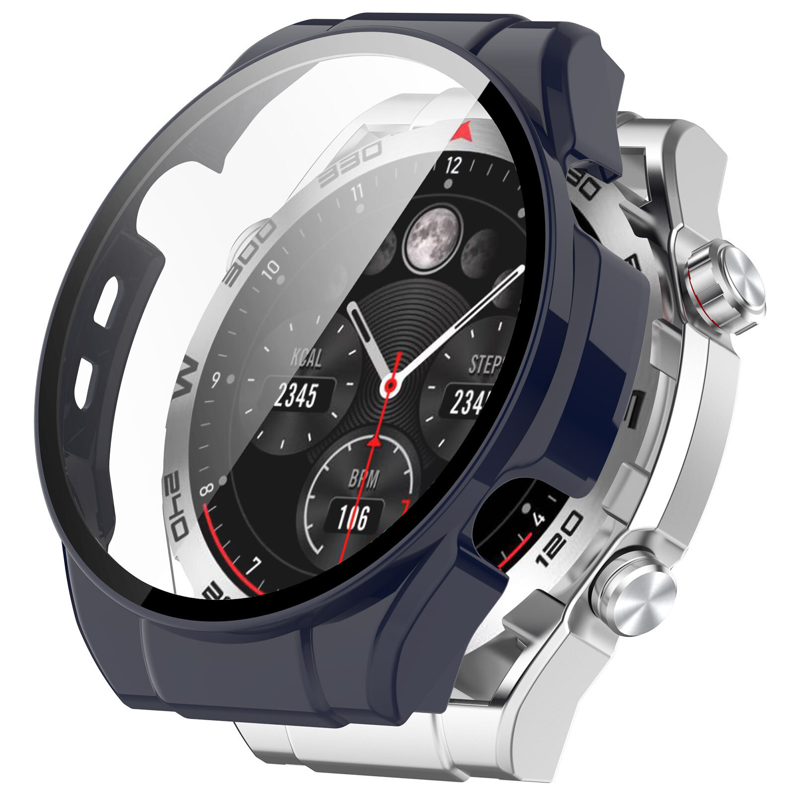 Защитный бампер-чехол MyPads из прочного пластика для Haylou Watch R8, с противоударными свойствами, синий MyPads