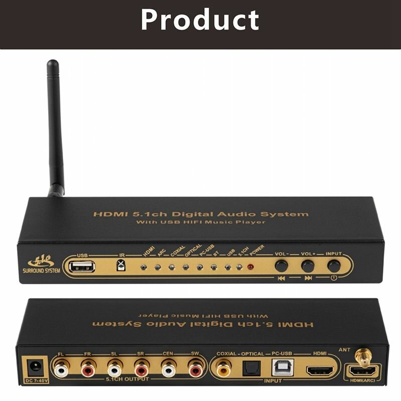 O6(C M X HD851BT DTS AC3 5.1 Audio Converter Decoder Extractor 4K ARC SPDIF Coxial Optical Splitter с блютус-США Plug