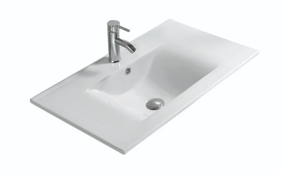 Раковина встраиваемая сверху SantiLine SL-2110 70 полувстраиваемая, 70, 5 см, фаянсовая, раковина для ванной, белая, прямоугольная, со сливом-переливом, в ретро стиле