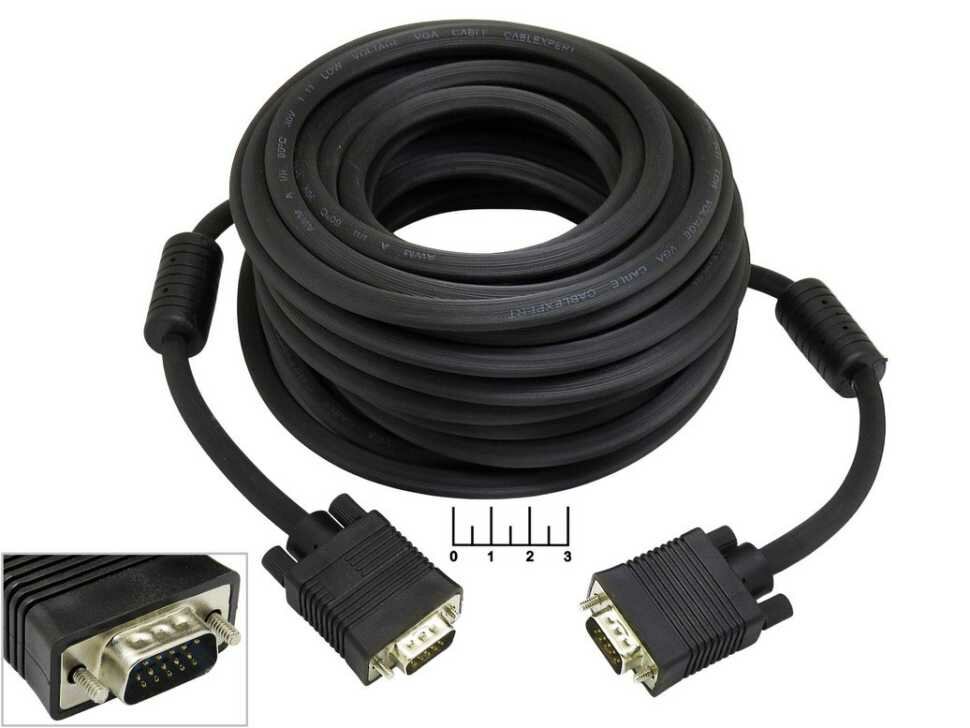 Шнур VGA 15pin-VGA 15pin 10м (фильтр) Cablexpert