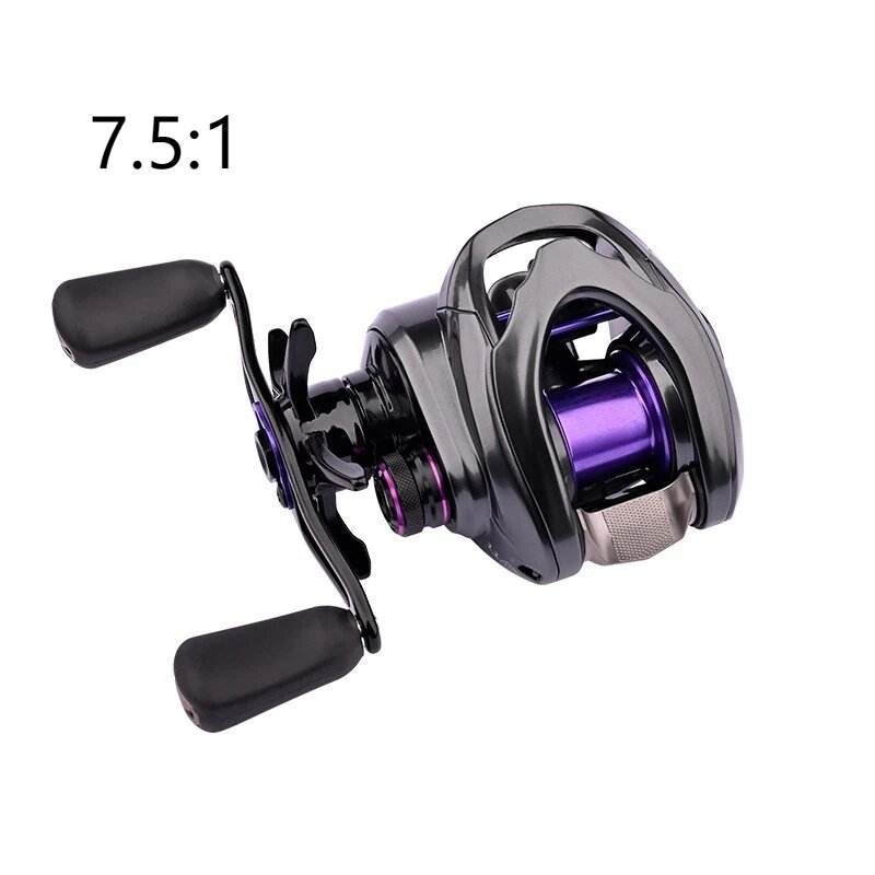 Рыболовное колесо DMK 8:5:1 Green Cream Xingrui Plus Фиолетовый, Левая рука, серый