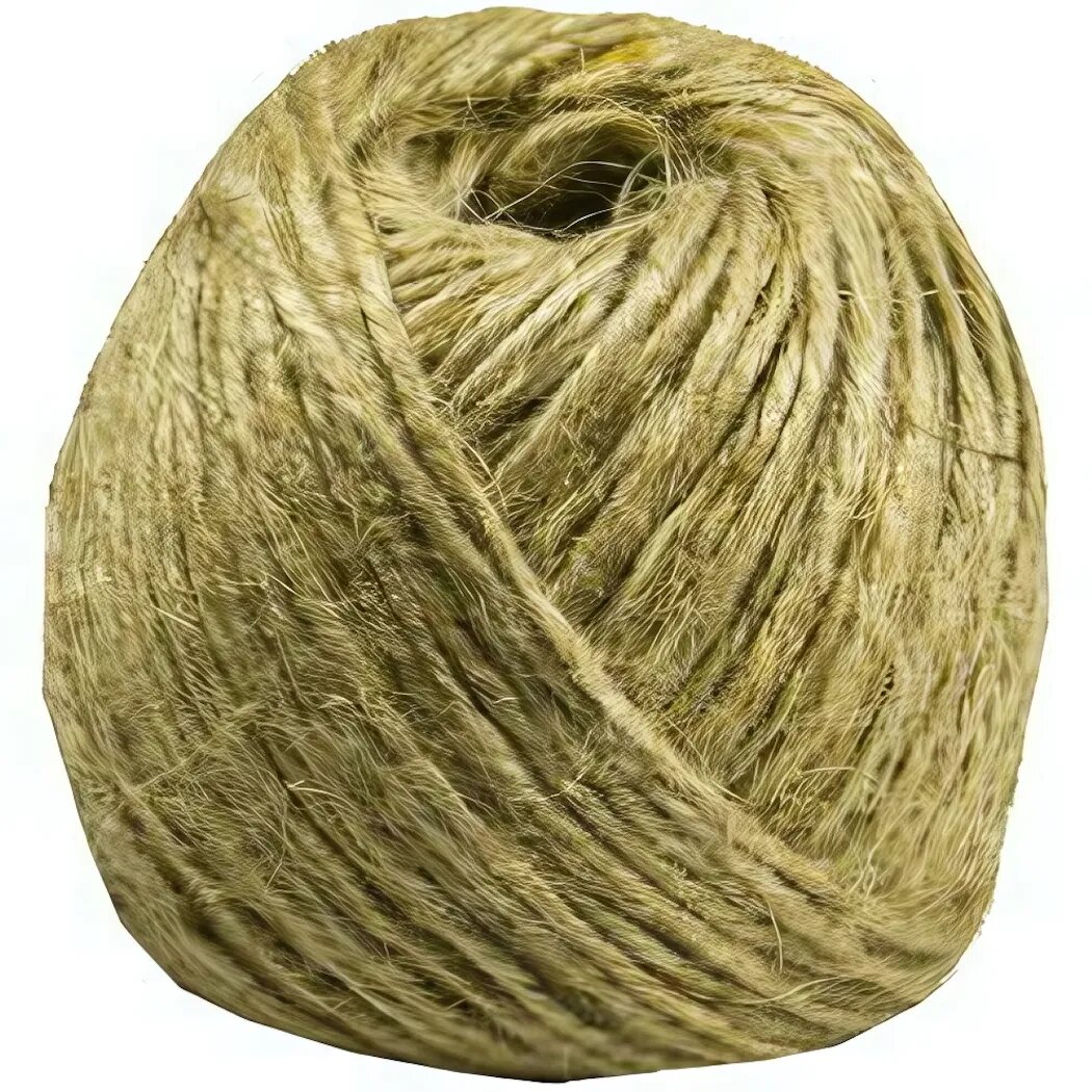 Шпагат джутовый 2-х ниточный 100м, прочный, экологически чистый, 1,12 кТекс