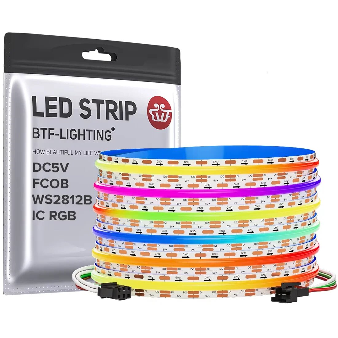 BTF-LIGHTING Светодиодная лента RGB IC WS2812B 160 светодиодов 5м