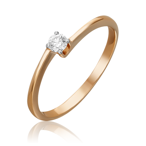 Кольцо, красное золото, 585 проба, бриллиант