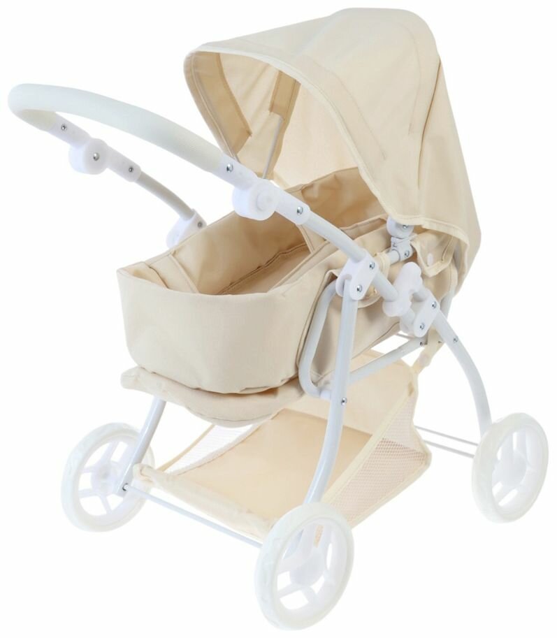 Детская игрушечная коляска универсальная, с корзиной и переноской, для кукол и пупса, металлический каркас, прогулочная модель для сюжетно-ролевых игр дома и на улице, дочки-матери, 64×34×53 см