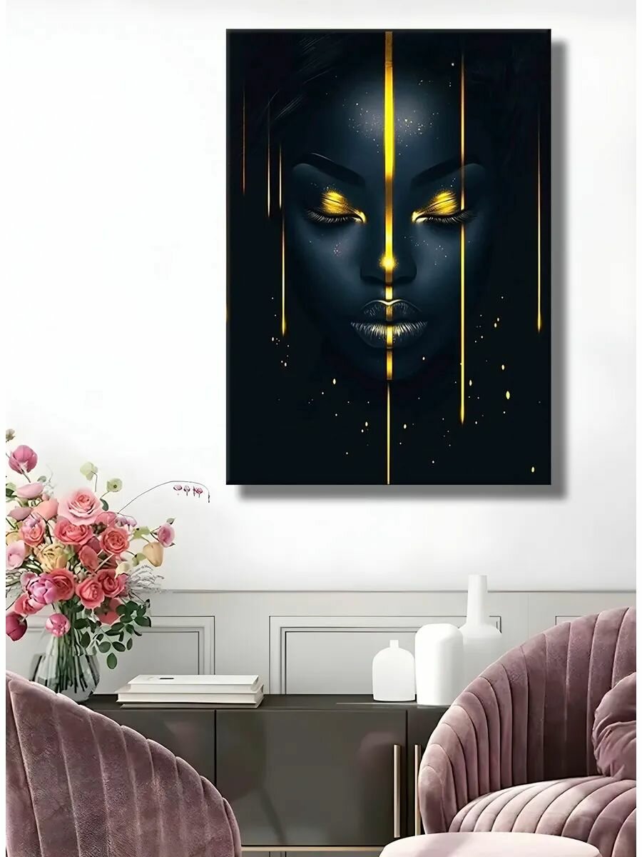 Картина "Золотая симфония", для интерьера 50х70см 1шт, на деревянном подрамнике