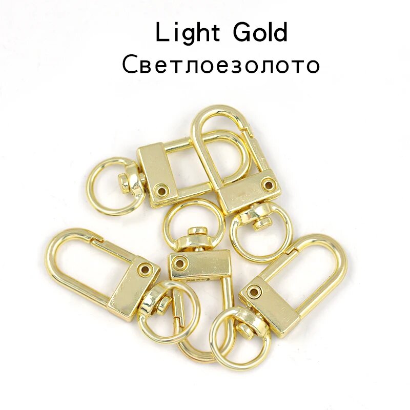 Крючки с застежкой-лобстером металлические 5 шт. light gold 32X12mm