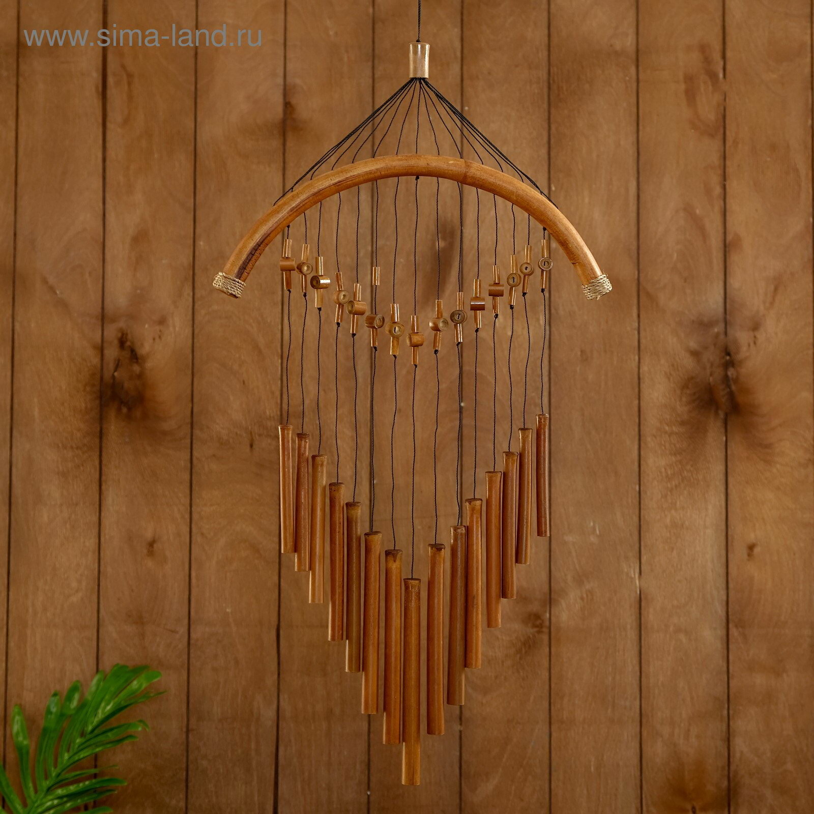 Музыка ветра "Песня", 35x1.5x75 см, бамбук, цвет: коричневый