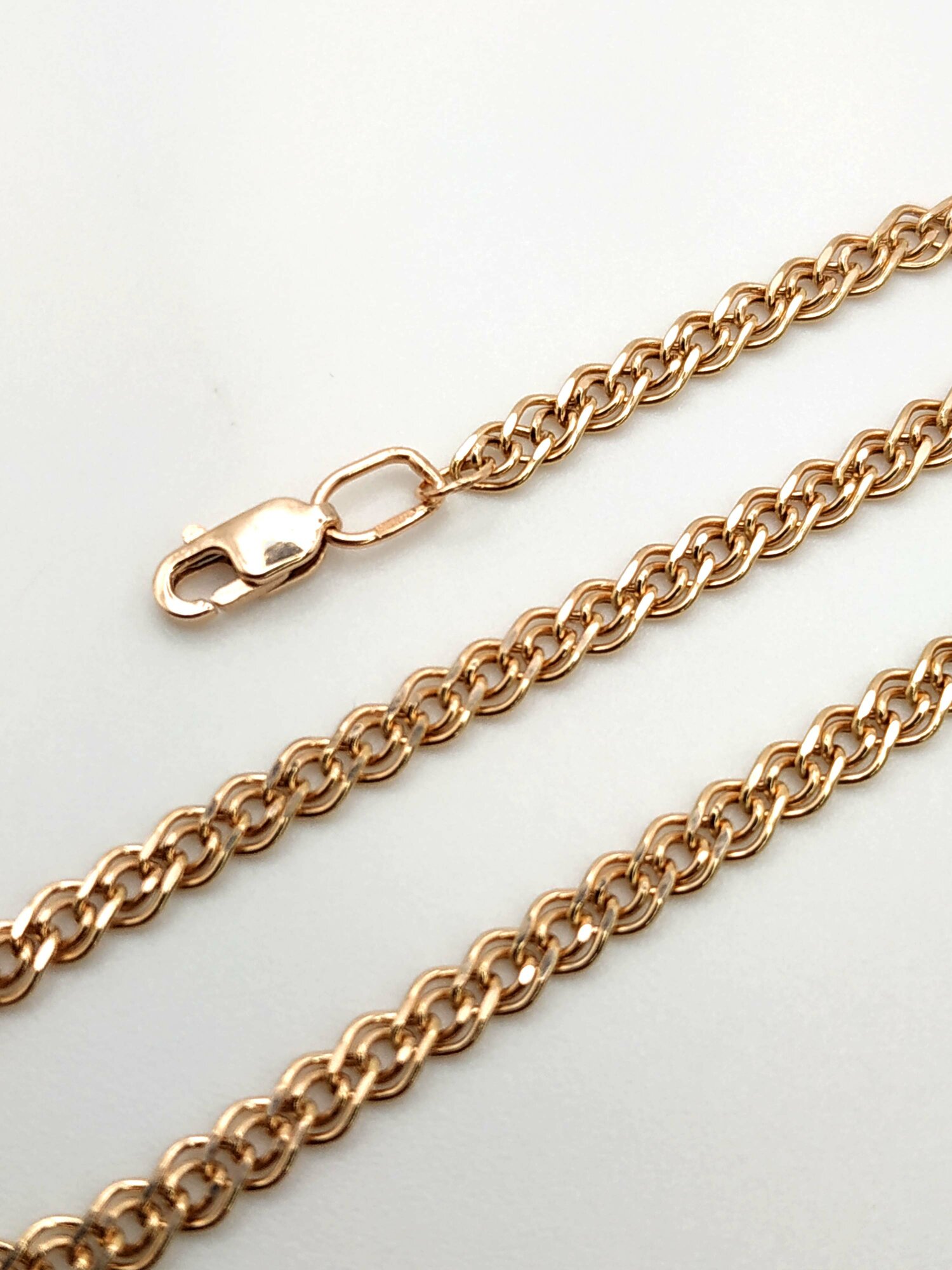 Браслет-цепочка, красное золото, 585 проба