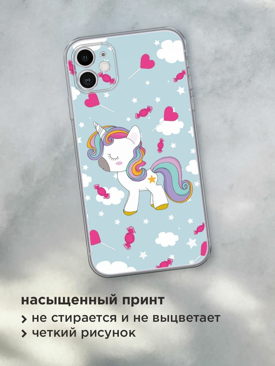 Чехол на Apple iPhone 11 / Айфон 11 с принтом "Сладкий единорожек" — фото 1