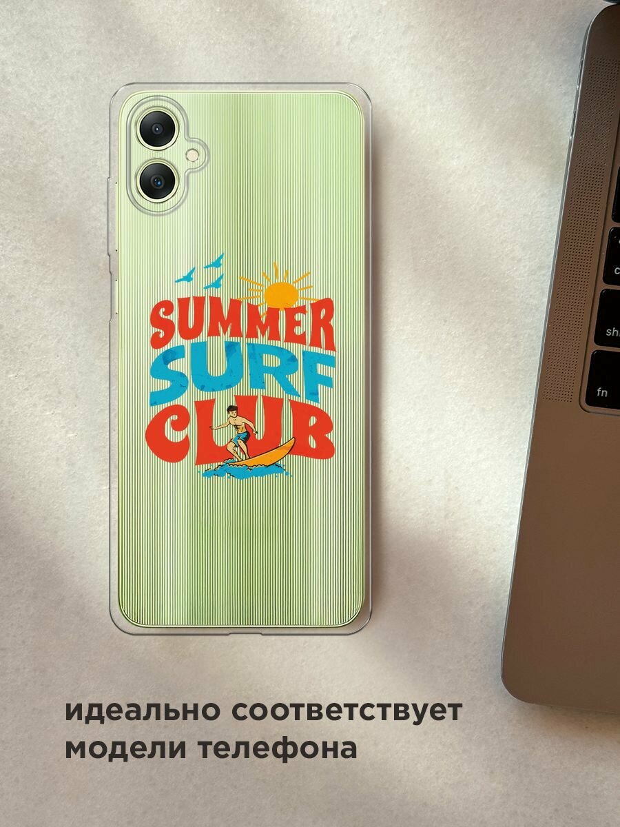Чехол на Samsung Galaxy A06 / Самсунг Галакси А06 с принтом "Summer surf club", прозрачный — фото 1
