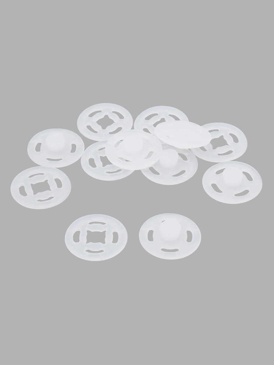 Пришивные кнопки PONY 77904, нейлон, прозрачные, диаметр 15мм, 6 шт.