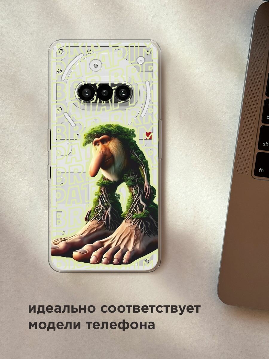 Чехол на Nothing Phone 3a / Нотинг Фон 3а с принтом "Брр брр патапим 2", прозрачный — фото 1