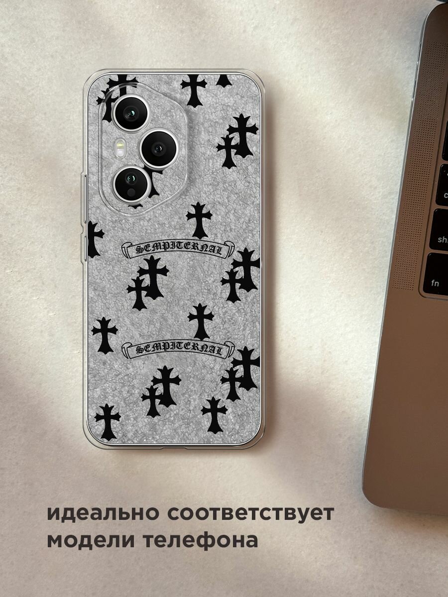 Чехол на Honor 400 Pro / Хонор 400 Про с принтом "Кресты паттерн 3" — фото 1