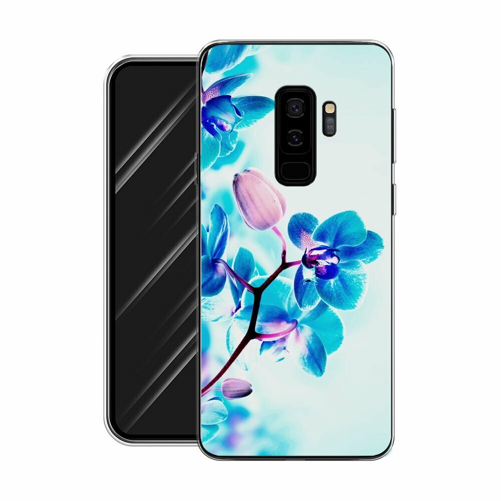 Чехол на Samsung Galaxy S9 + / Самсунг Галакси С9 Плюс с принтом "Голубая орхидея" — фото 1