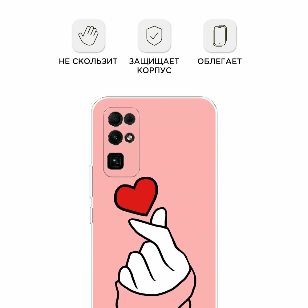 Силиконовый чехол на Honor 30 / Хонор 30 с принтом "Милое сердечко" — фото 1