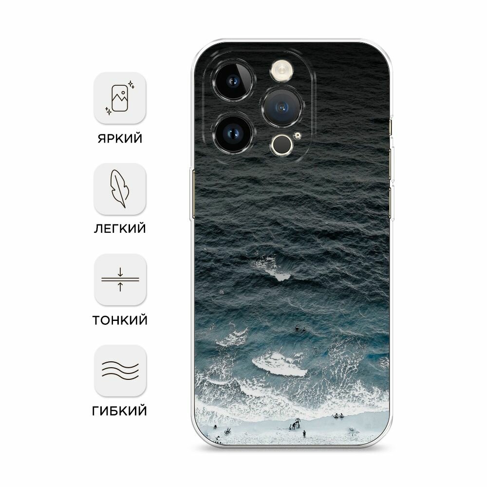 Чехол на Apple iPhone 14 Pro / Айфон 14 Про с принтом Волны на море — фото 1