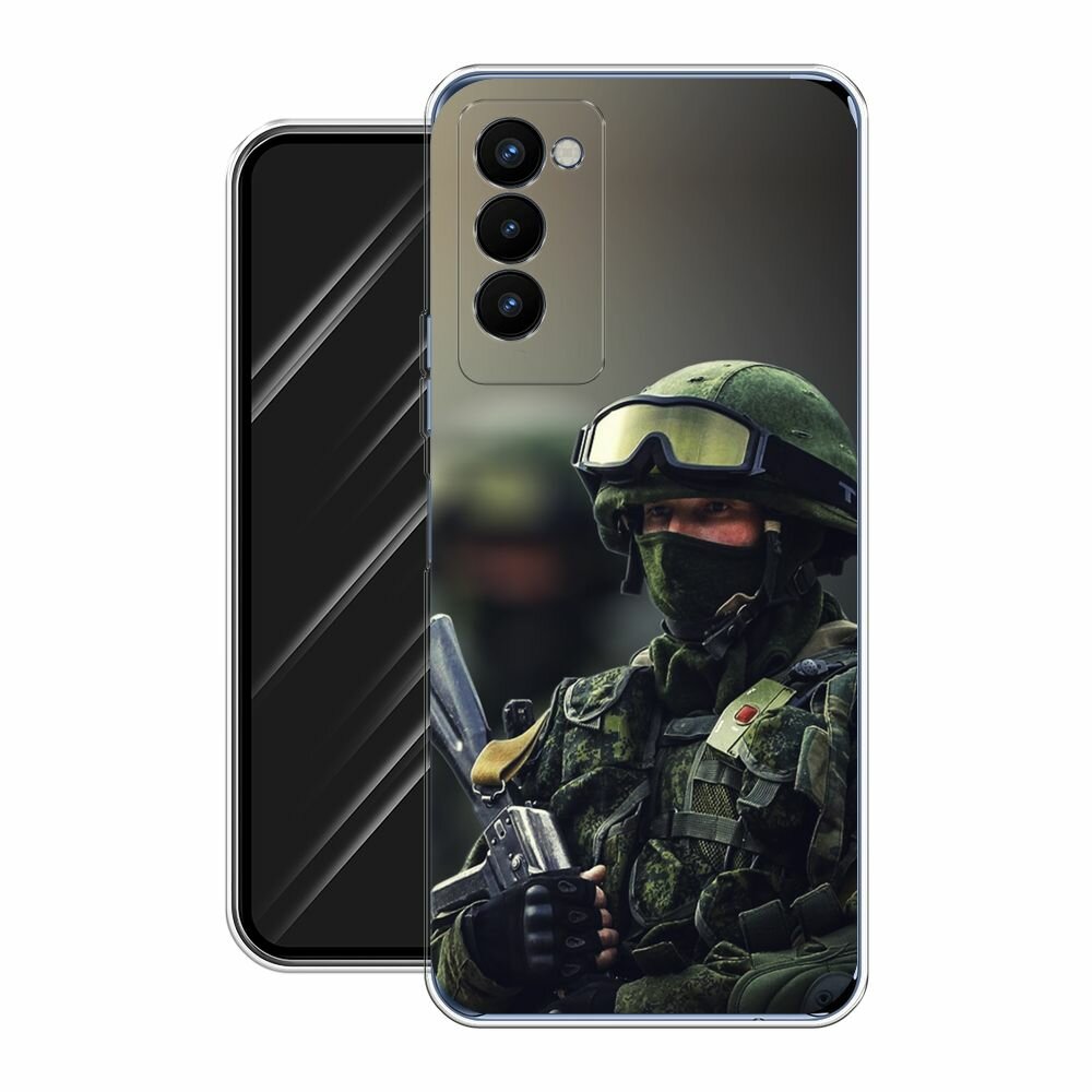 Чехол на Tecno Camon 18P / Техно Камон 18Р с принтом "Солдат" — фото 1