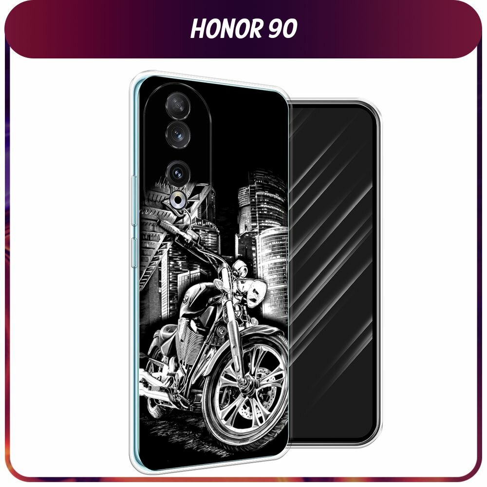 Силиконовый чехол на Honor 90 / Хонор 90 с принтом "Крутой байк"