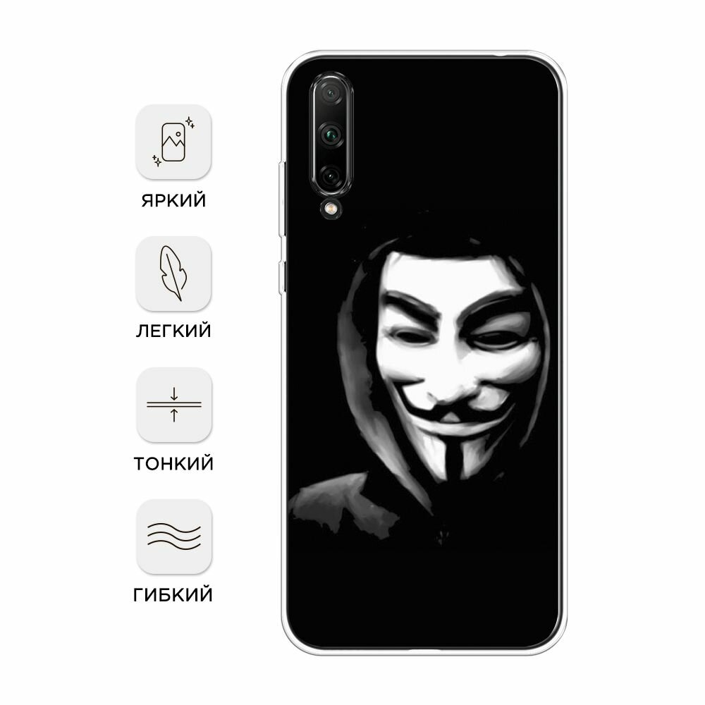 Силиконовый чехол на Honor 30i / Хонор 30i с принтом "Анонимус" — фото 1