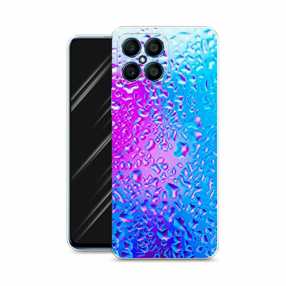 Силиконовый чехол на Honor X8 / Хуавей X8 с принтом "Капли на стекле" — фото 1