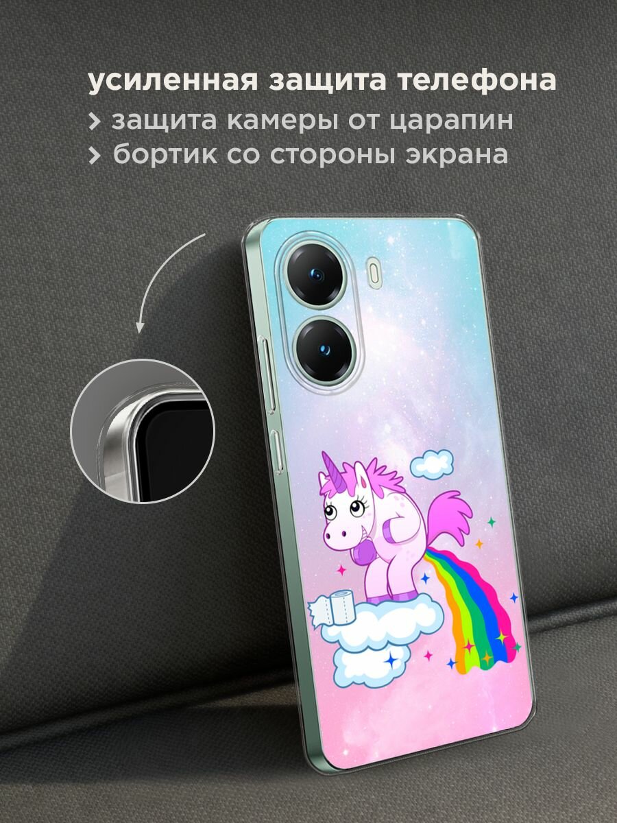 Чехол на Poco X7 Pro / Поко X7 Про с принтом "Единорог какает" — фото 1