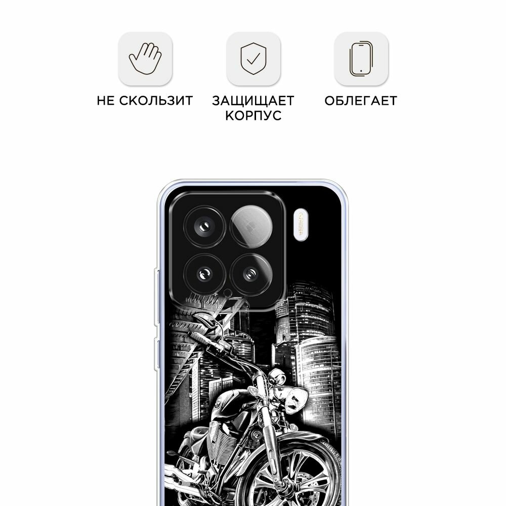 Силиконовый чехол на Xiaomi 15 / Сяоми 15 с принтом "Крутой байк" — фото 1