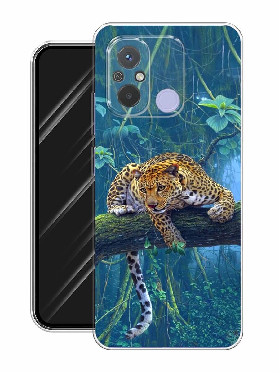 Чехол на Xiaomi Redmi 12C/Poco C55 / Редми 12C/Поко С55 с принтом "Леопард охотник" — фото 1