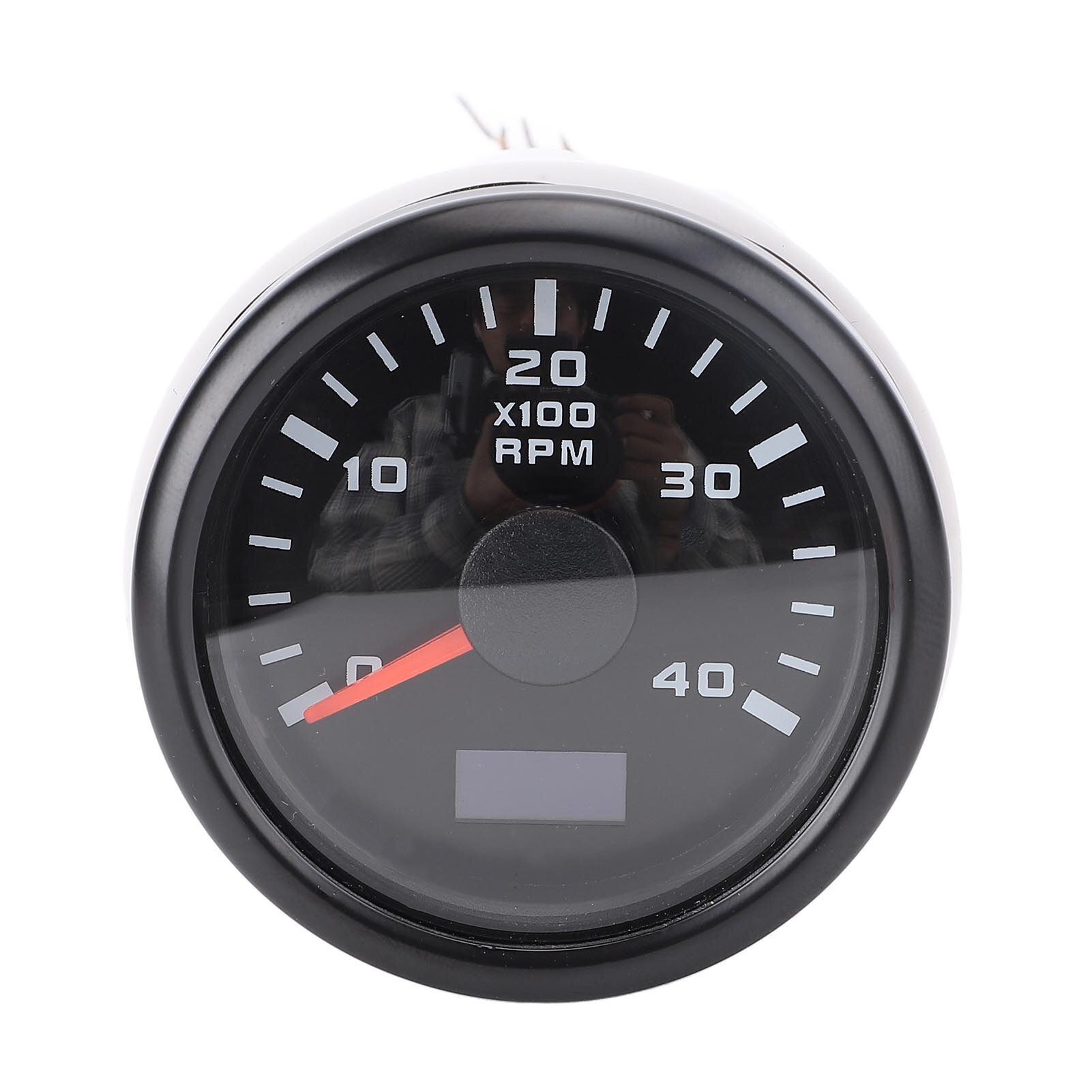 52-мм тахометр для двигателя 4000 об/мин со счетчиком моточасов и 7-цветной подсветкой для грузовиков, тракторов, автомобилей, автодомов и лодок, DC 9-32 В, черная крышка циферблата CX6225B