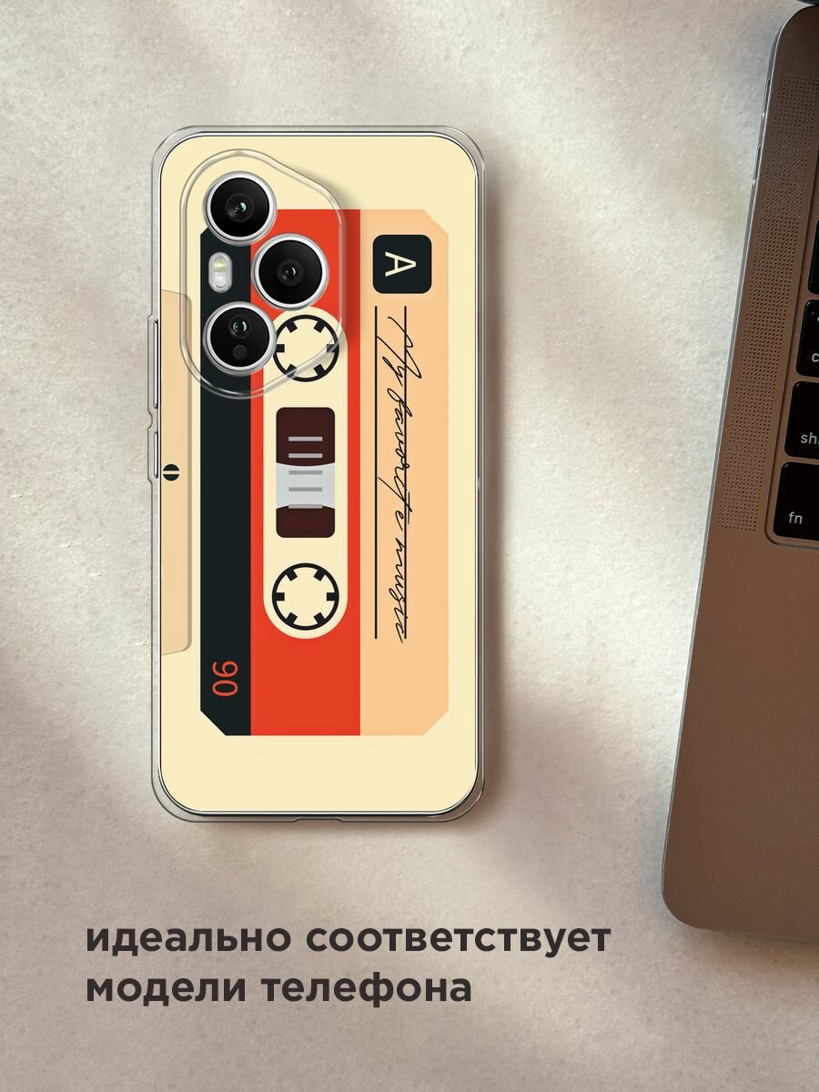 Чехол на Honor 400 Pro / Хонор 400 Про с принтом "Бежевая кассета" — фото 1