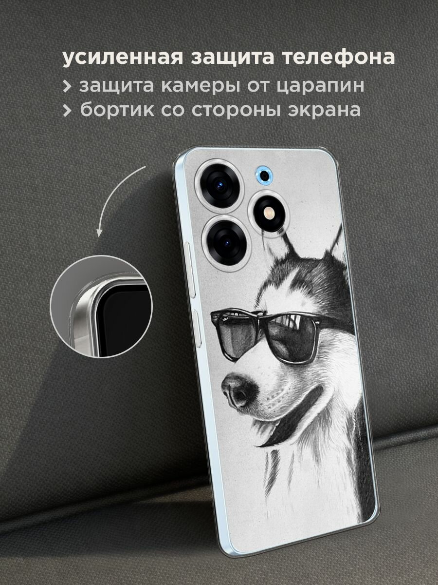Чехол на Tecno Spark 10 Pro / Текно Спарк 10 Про с принтом "Крутой Хаске" — фото 1